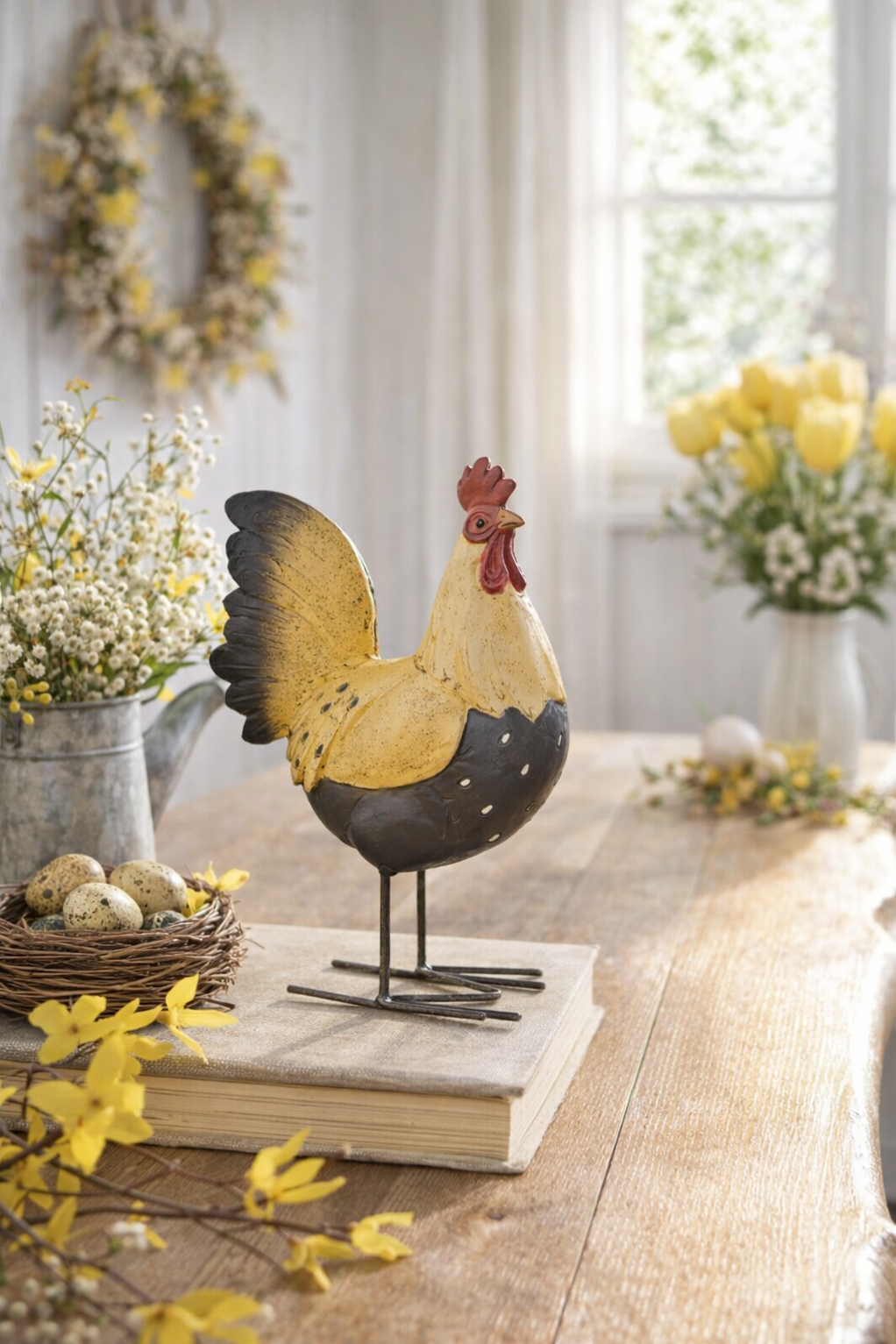 Home Gallo Decorativo in Poliresina 22 cm